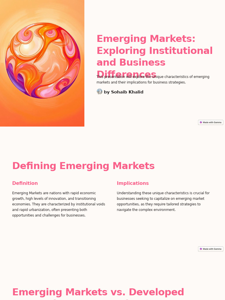 Emerging Markets Exploring Institutional and Business Differences | PDF ...