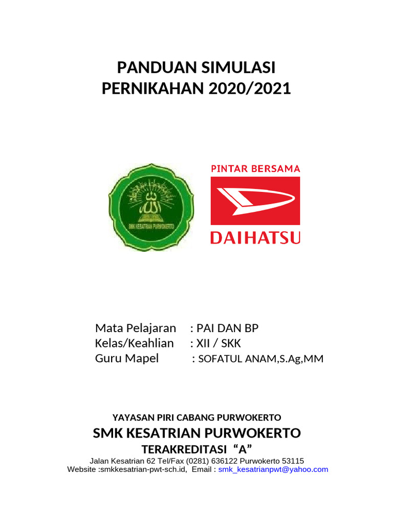 Panduan Simulasi Nikah | PDF