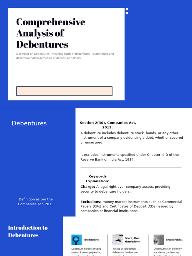 Comprehensive Analysis of Debentures | PDF