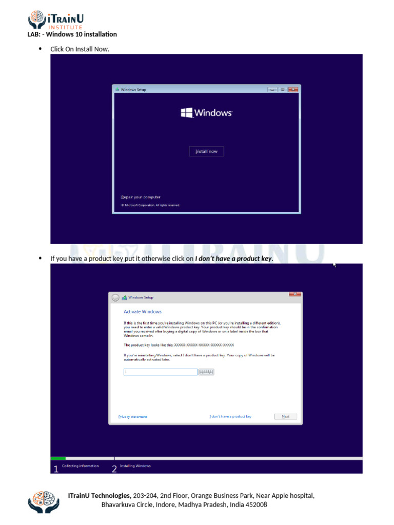 Windows 10 Installation | PDF | Windows 10 | Computing Platforms