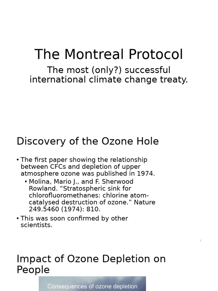 Montreal Protocol Review | PDF | Ozone Depletion | Chlorofluorocarbon