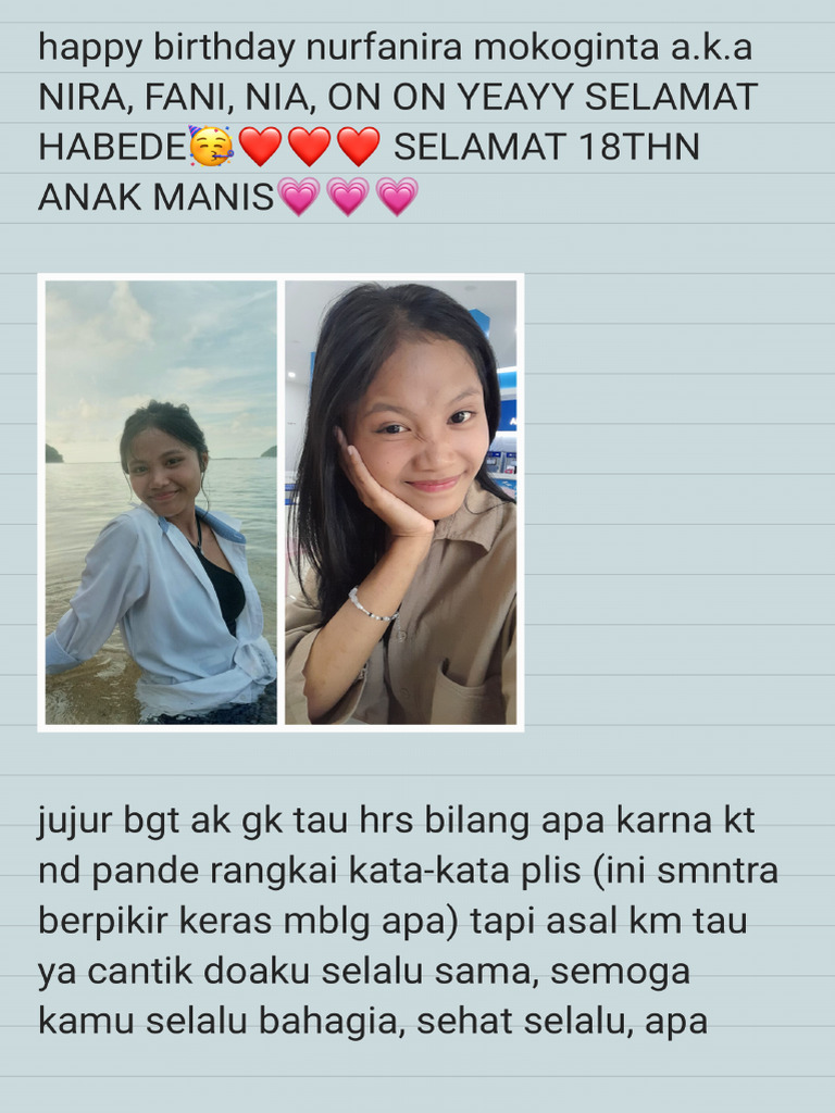 Selamat 18thn Niraa ! | PDF