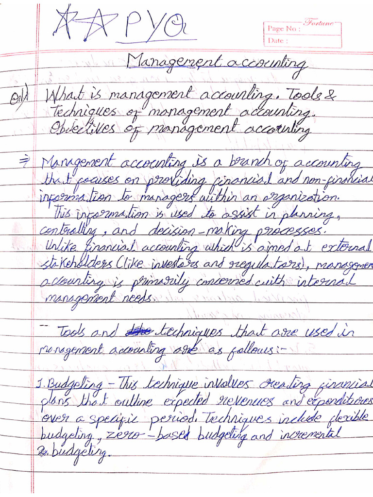 Management Accounting (PYQ) Notes | PDF