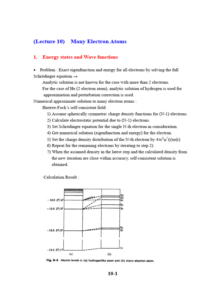 Lecture 10 | PDF | Atomic Orbital | Hartree–Fock Method