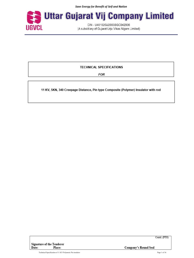 11 - 35 - 52 - Doc1 - 1294 11KV COMPOSITE PIN INSULATOR SPEC AND ...