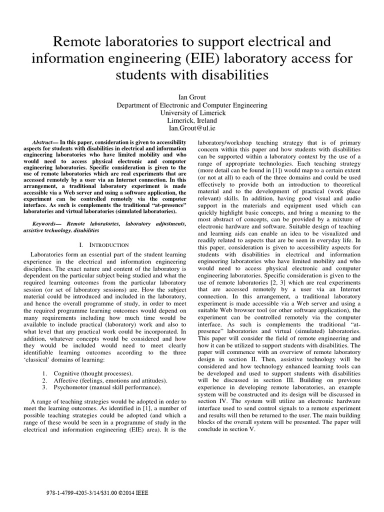 Remote Laboratories To Support Electrical and Information Engineering (EIE) Laboratory Access ...