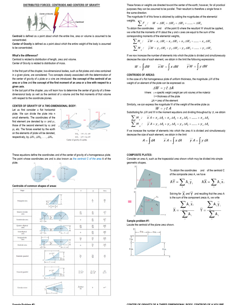 Centroids and Center of Gravity | PDF | Center Of Mass | Force