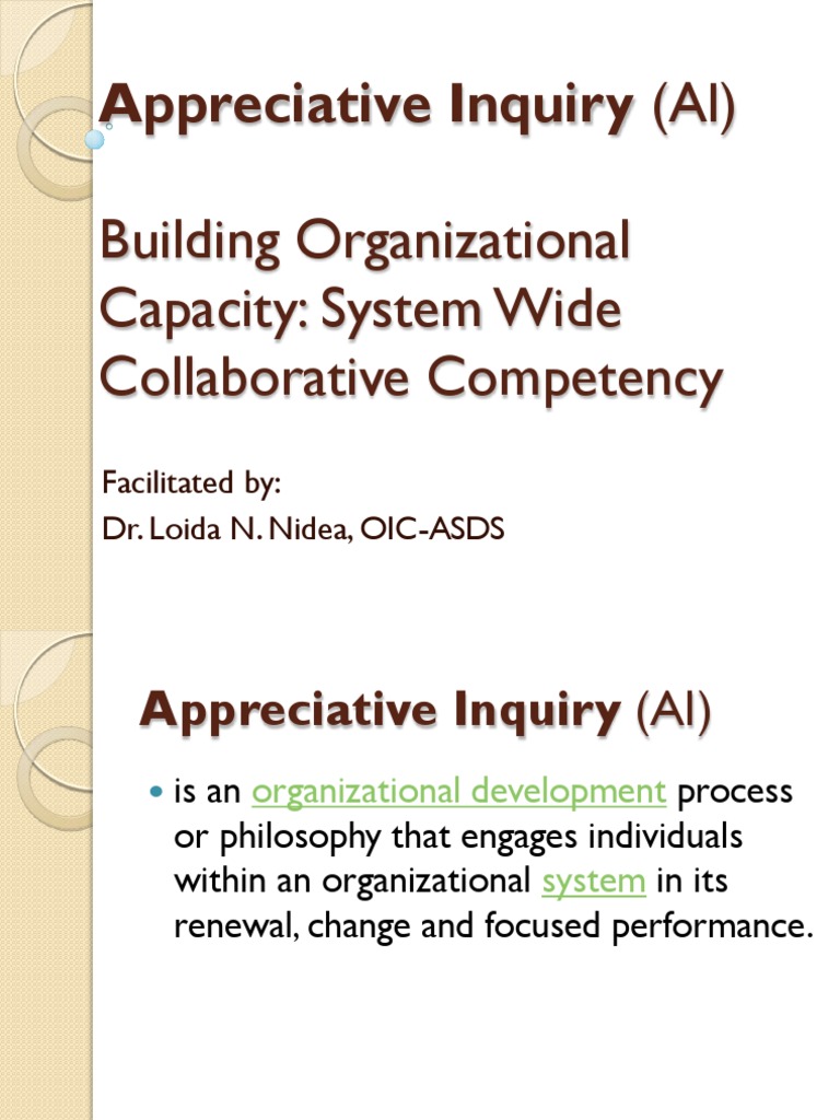 Appreciative Inquiry Ai Is An Organizational | PDF | Artificial ...