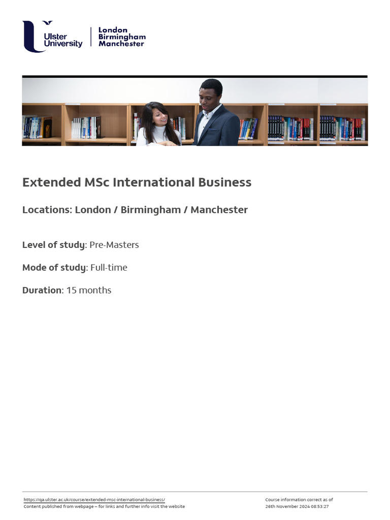 Extended MSC International Business | PDF | Postgraduate Education ... Extended MSC International Business | PDF | Postgraduate Education ...