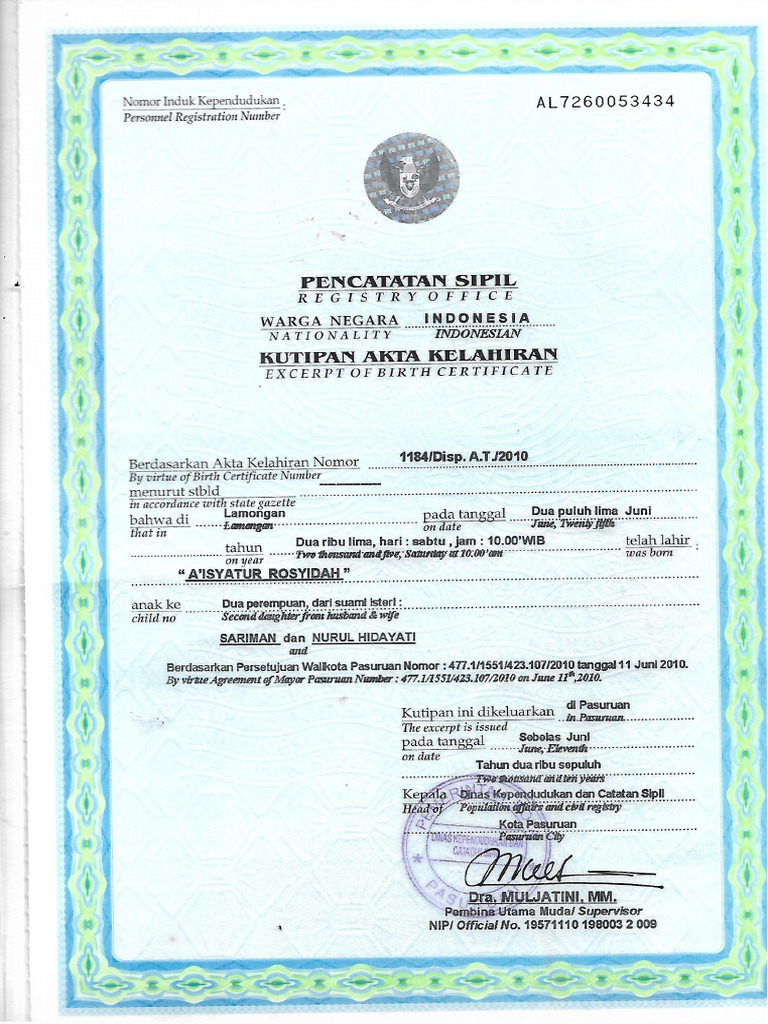 Akta Anak Bu Po | PDF