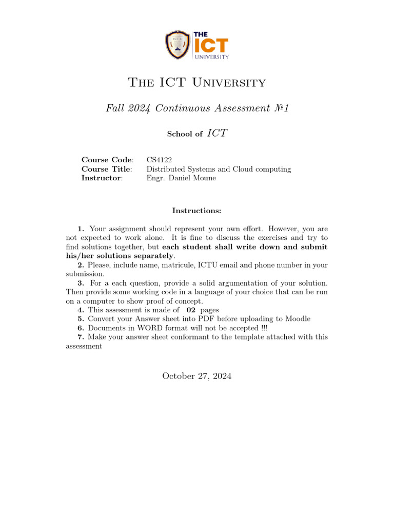 CS4122 Class 1 Assignment 1 | PDF | Computing