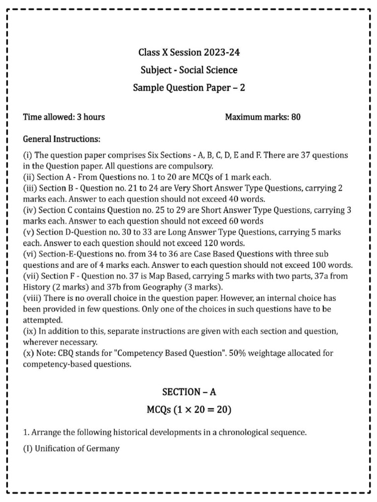Social Sample Question 2 | PDF