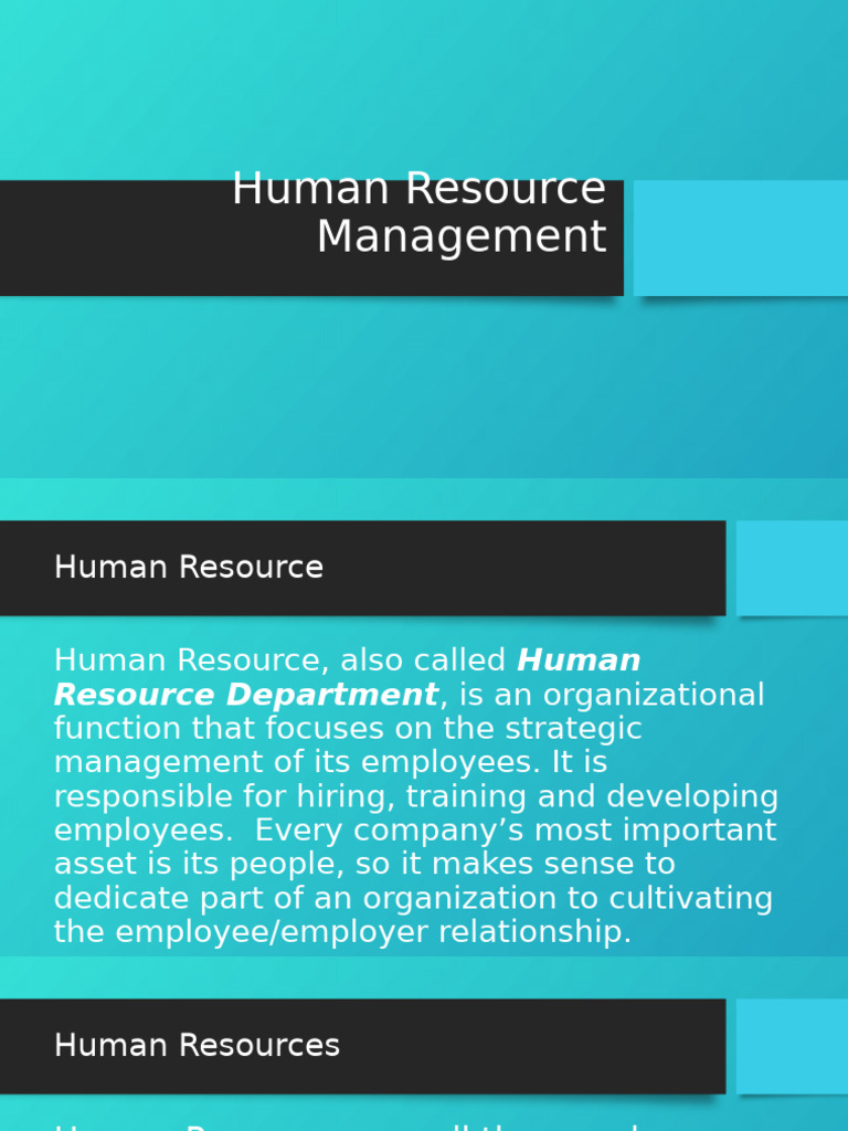 Human Resource Management Overview Pdf Human Resource Management