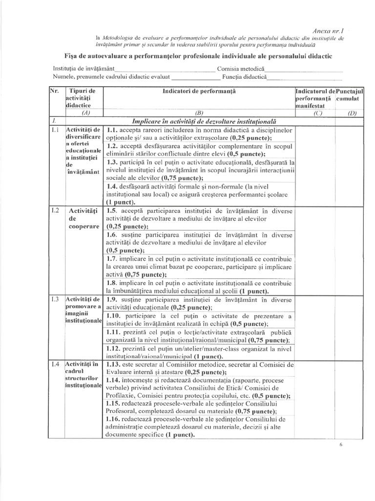 Fisa de Autoevaluare | PDF