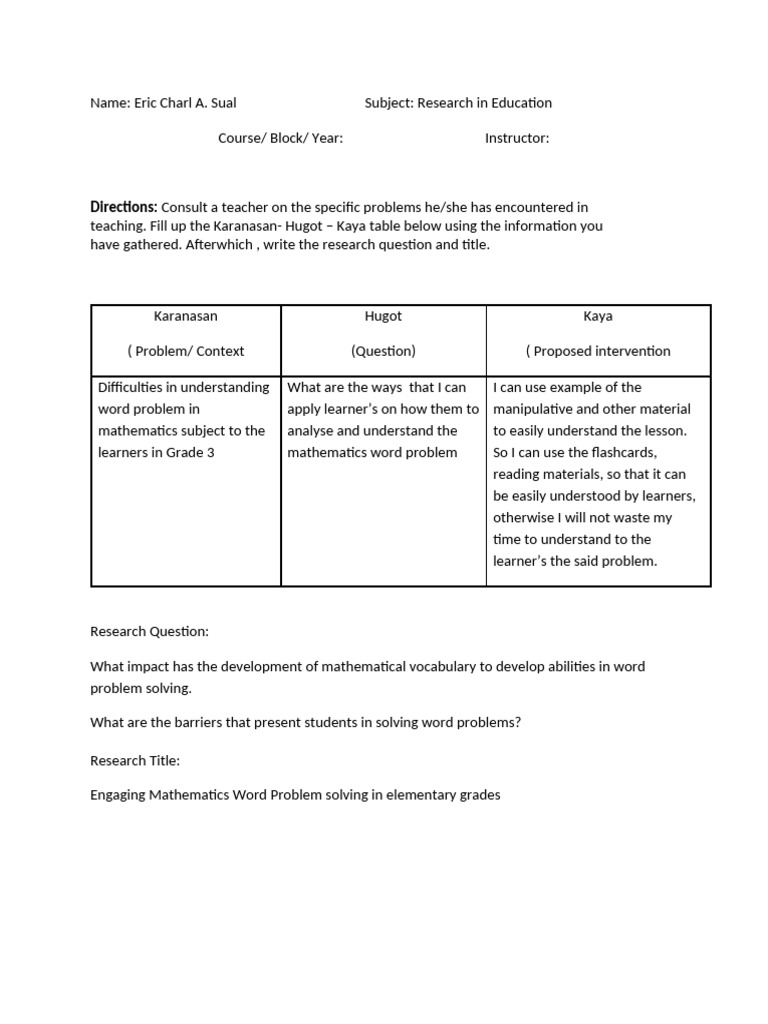 Research Module 3 Eric | PDF | Mathematics | Learning