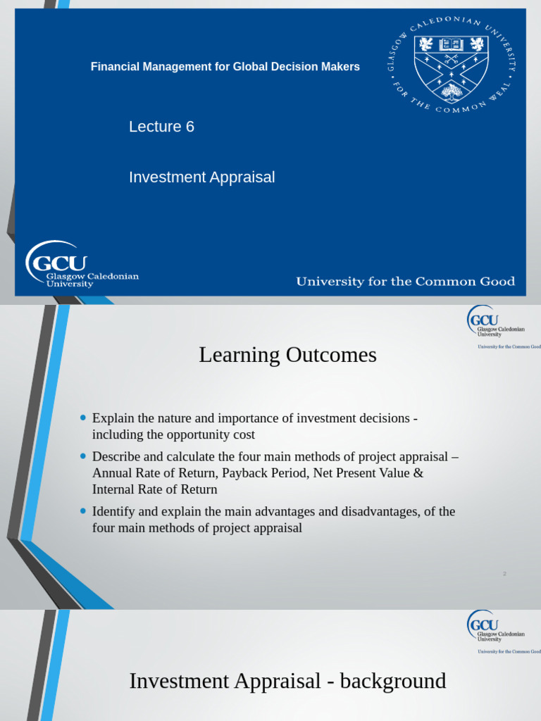 Investment Appraisal Methods Explained | PDF | Net Present Value ...