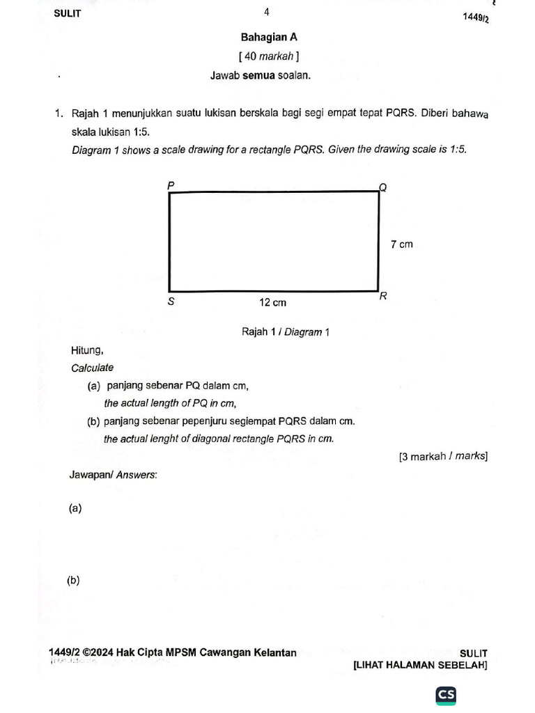 Mathematics Spm Trial 2024 Kelantan Paper 2 Pdf