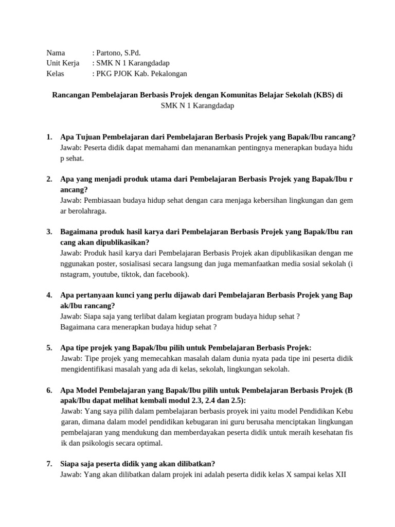 3.1.c.2. Kuatkan Pemahaman - Merancang Pembelajaran Berbasis Projek Dengan Komunitas Belajar ...