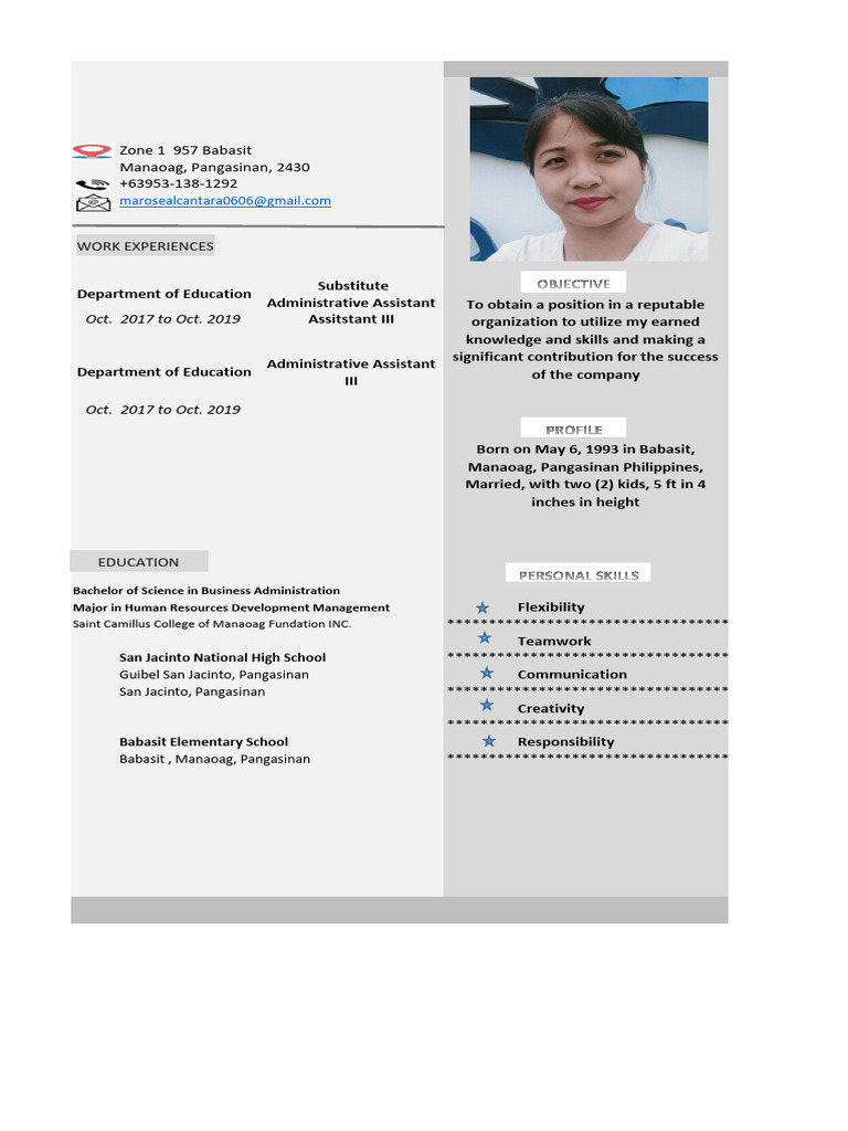 HR Management Resume - Mary Rose Alcantara | PDF