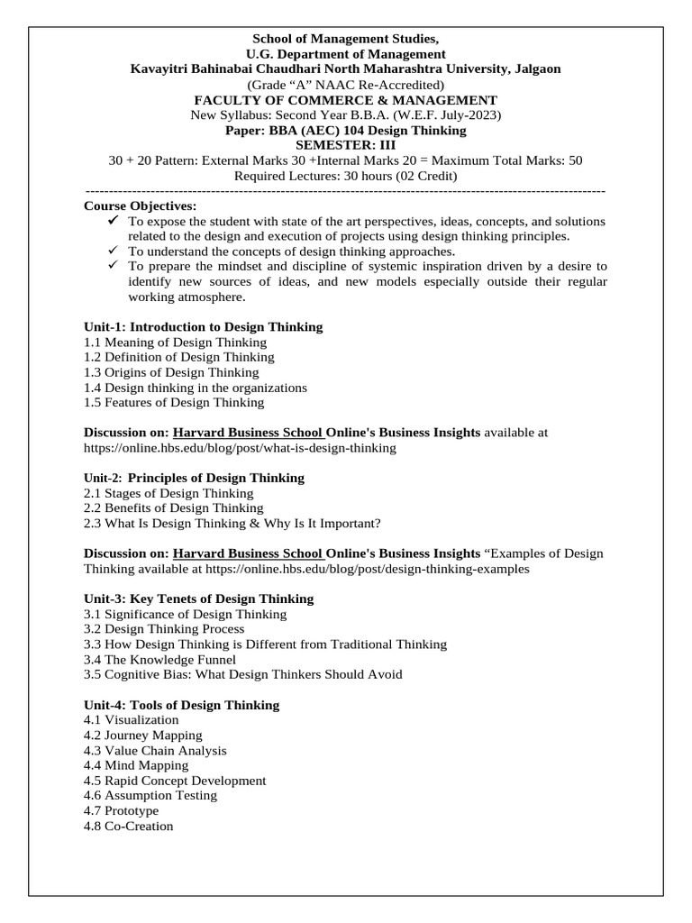 BBA (AEC) 104 Design Thinking | PDF | Design Thinking | Design