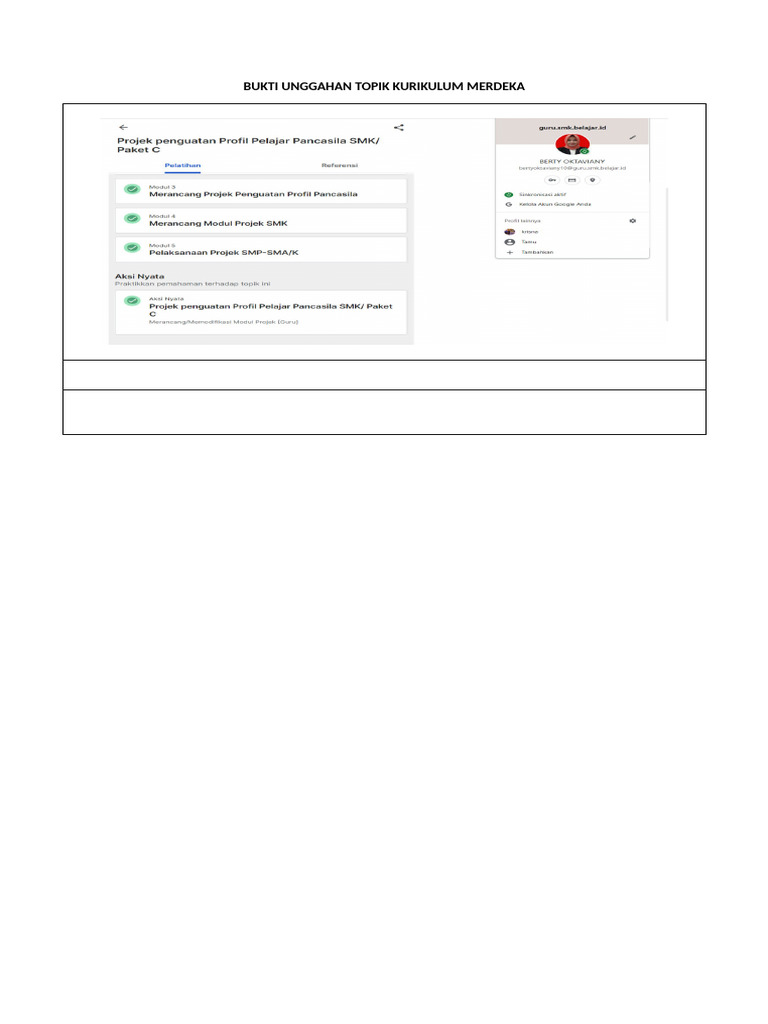 Bukti Unggahan Topik P5 | PDF