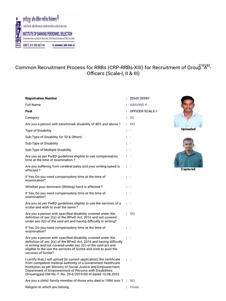 Common Recruitment Process For RRBs (CRP-RRBs-XIII) For Recruitment of ...