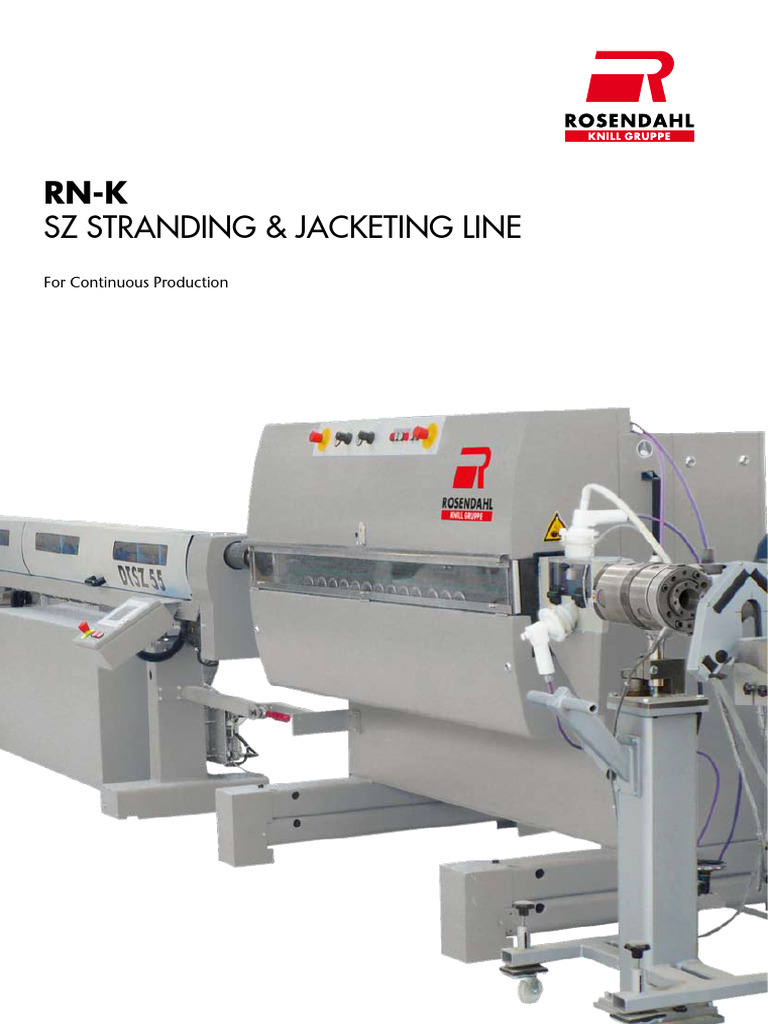 Rosendahl RN K Combined SZ Stranding Filling and Jacketing Line | PDF ...