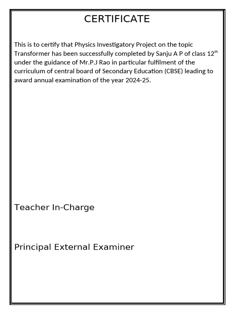 Certificate Physics | PDF