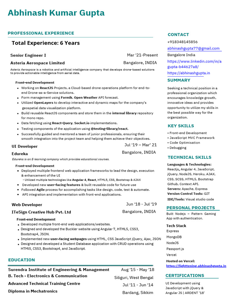 Naukri AbhinashKumarGupta (6y 0m) | PDF | Ajax (Programming) | J Query