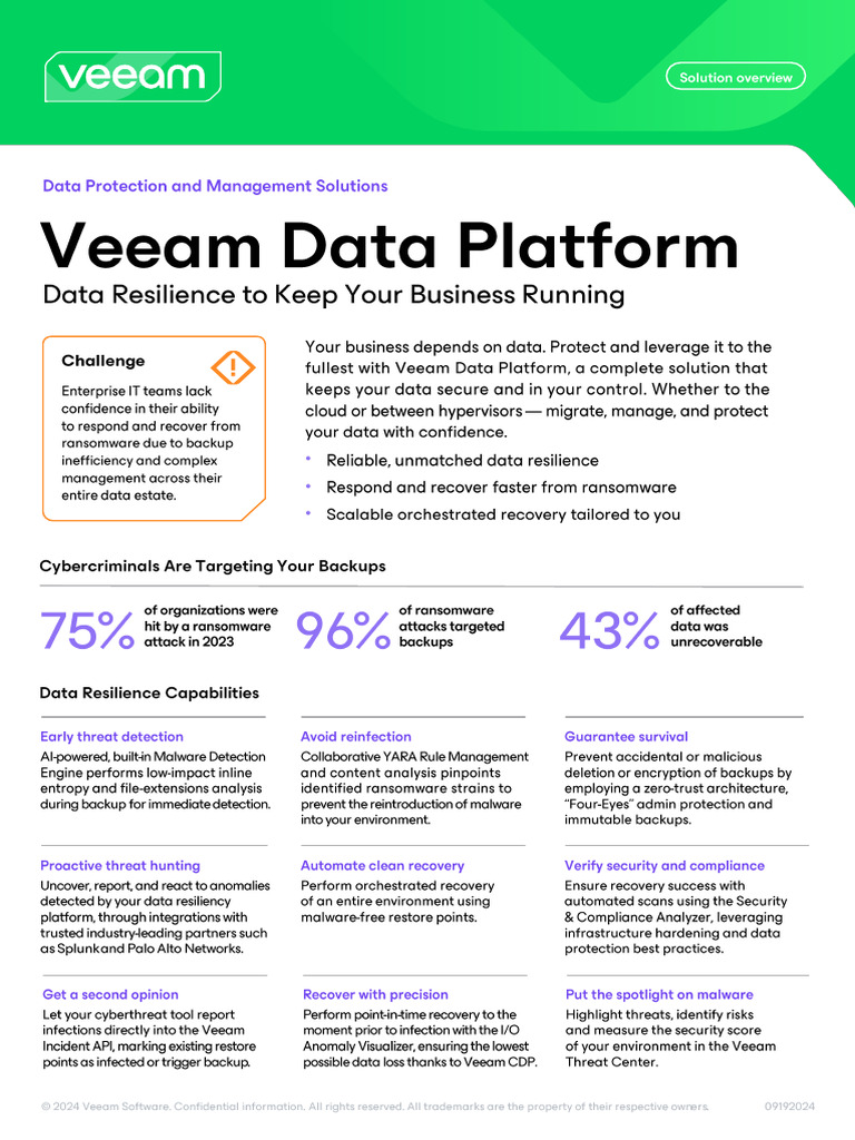 Veeam Data Platform Product Overview | PDF