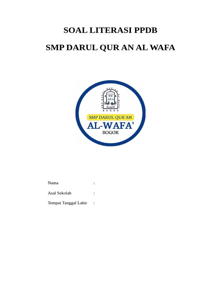 Soal Literasi PPDB | PDF