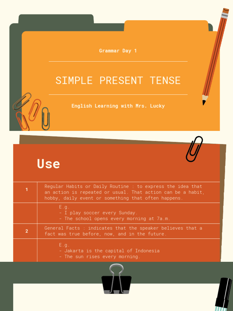 Simple Present Tense | PDF | Grammatical Tense | Languages