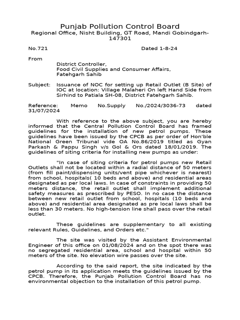 Punjab Pollution Control Board | PDF