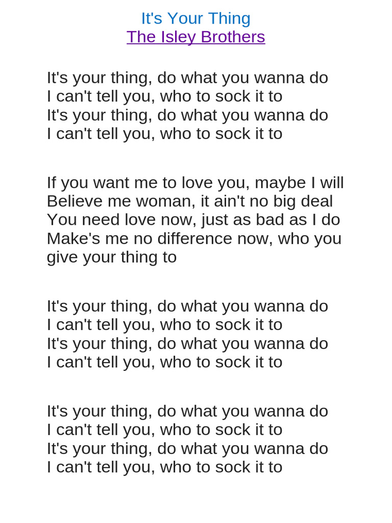 It's Your Thing | PDF