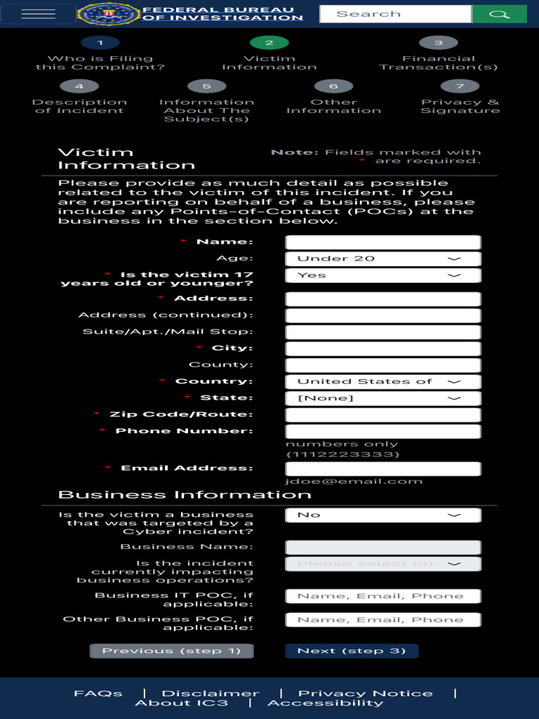 IC3 Complaint Referral Form | PDF