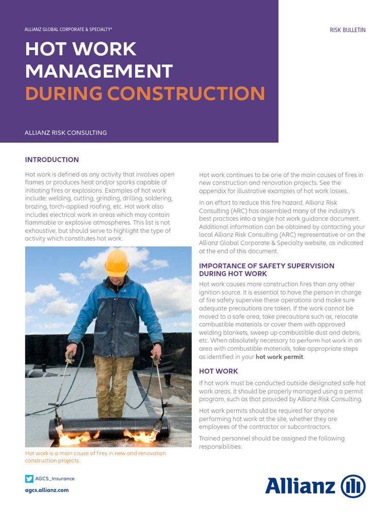 ARC Hot Work Management During Construction | PDF | Fires | Fire Safety