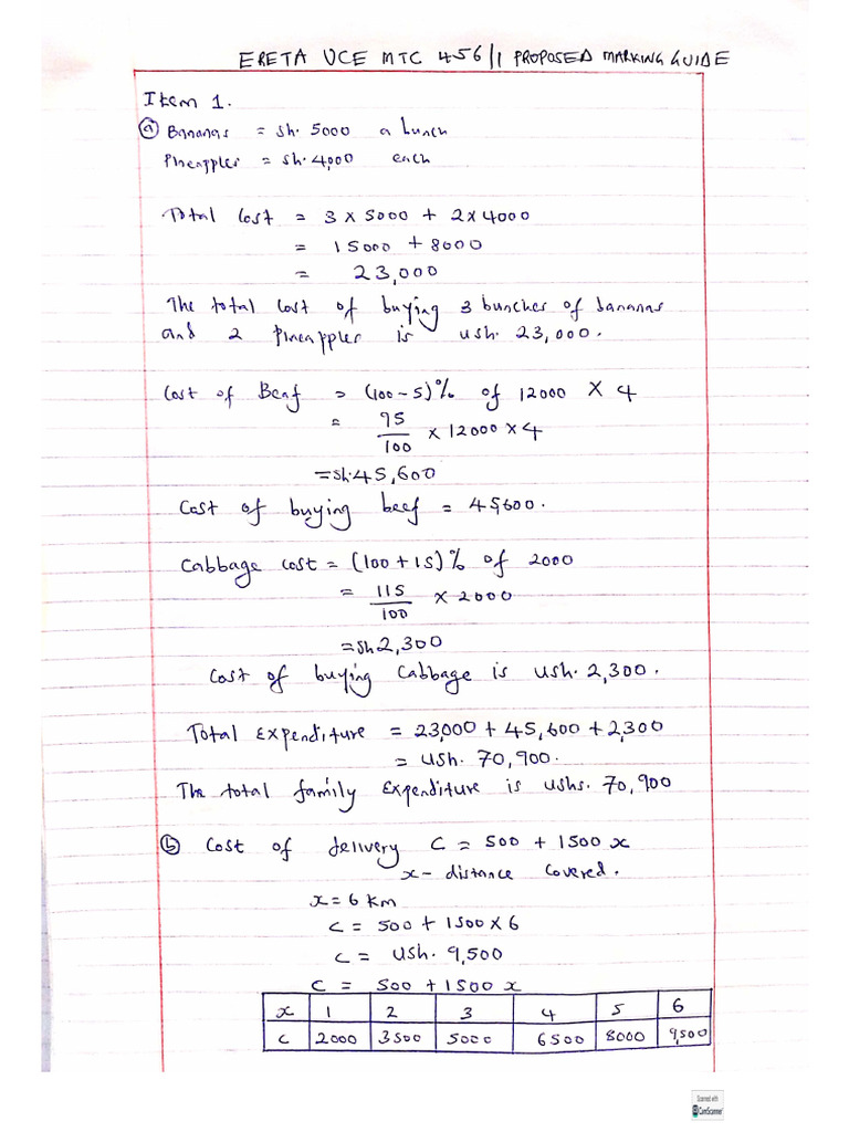 Ereta Uce Math Mock Guide 2024 | PDF