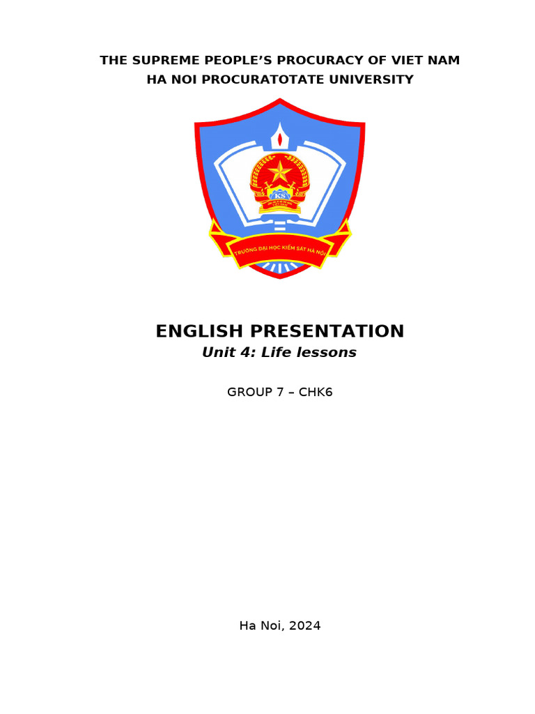 Bài Tập Nhóm - Nhóm 7 - Unit 4 | PDF | Verb | Nursing