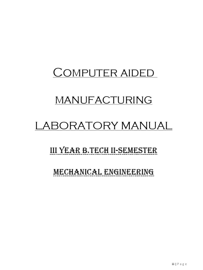 CAM Lab Manual | PDF | Numerical Control | Engineering CAM Lab Manual | PDF | Numerical Control | Engineering