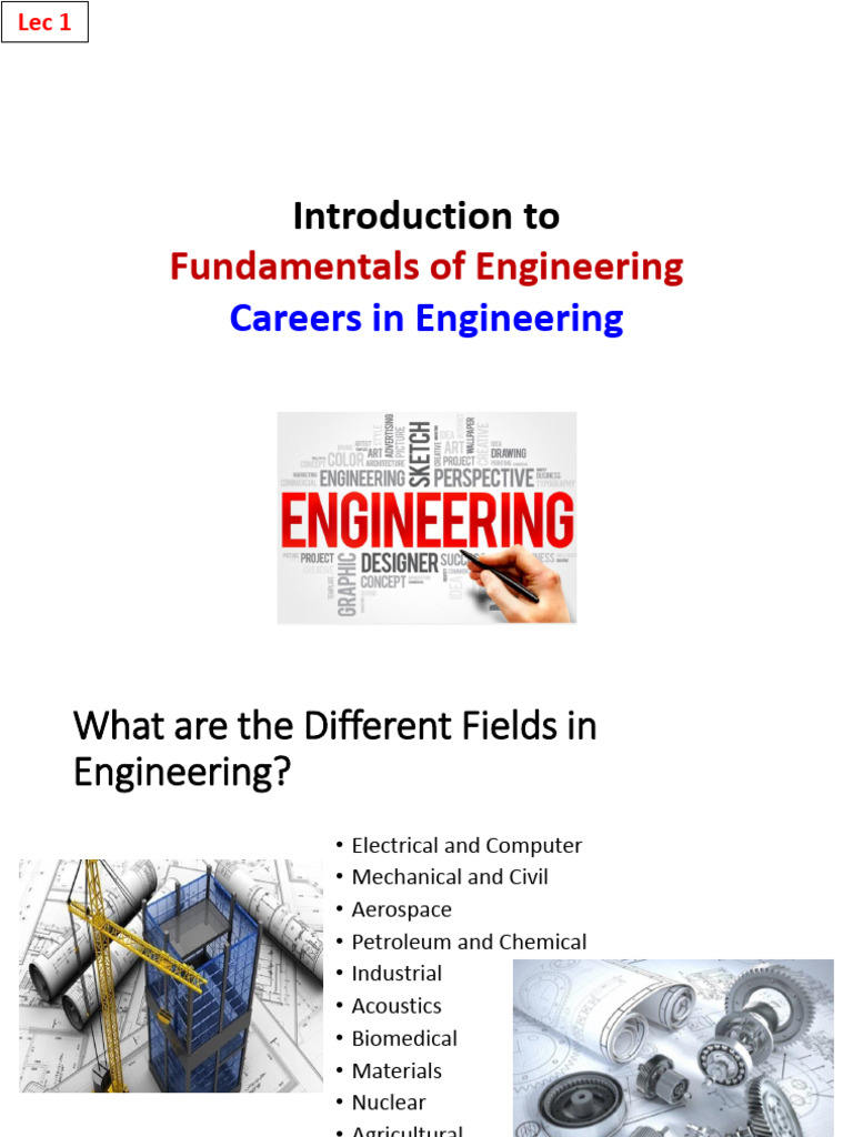 Lec 1 Introduction To ENGINEERING 1 | PDF | Engineering | Materials Science