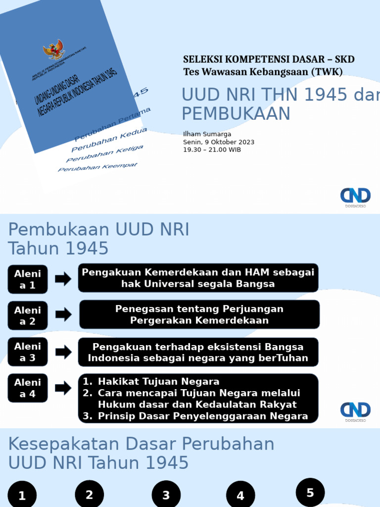 SOAL UUD NRI Tahun 1945 Dan Pembukaan | PDF