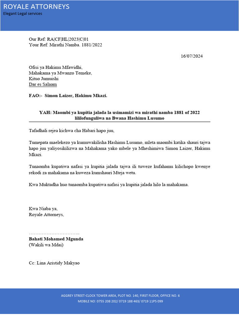 Barua Ya Perusal. | PDF