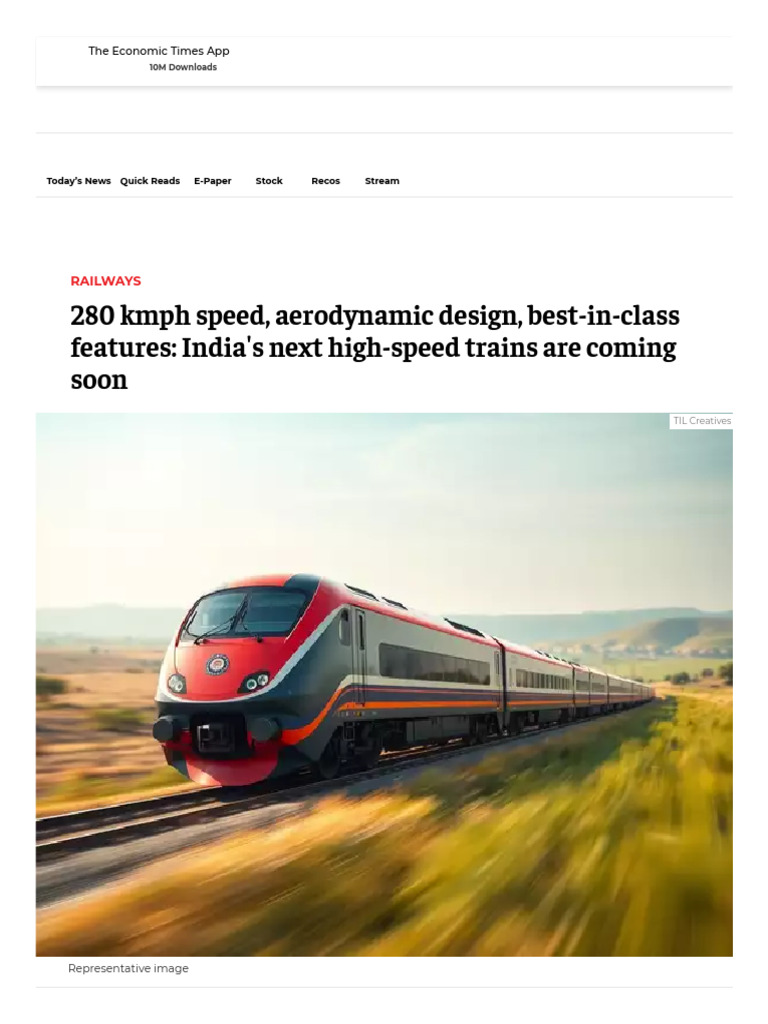 280 KMPH Speed, Aerodynamic Design, Best-In-Class Features: India's Ne ...