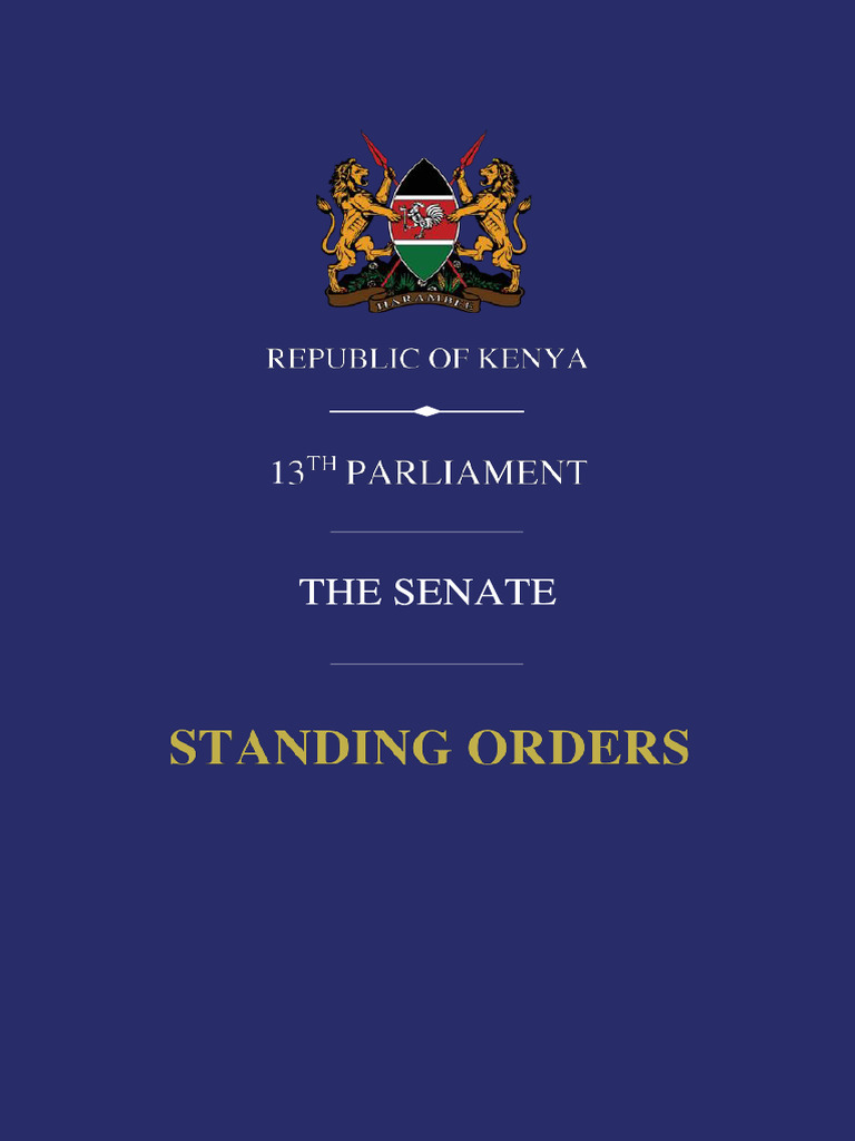 Senate Standing Orders | PDF | United States Senate | Oath Of Office