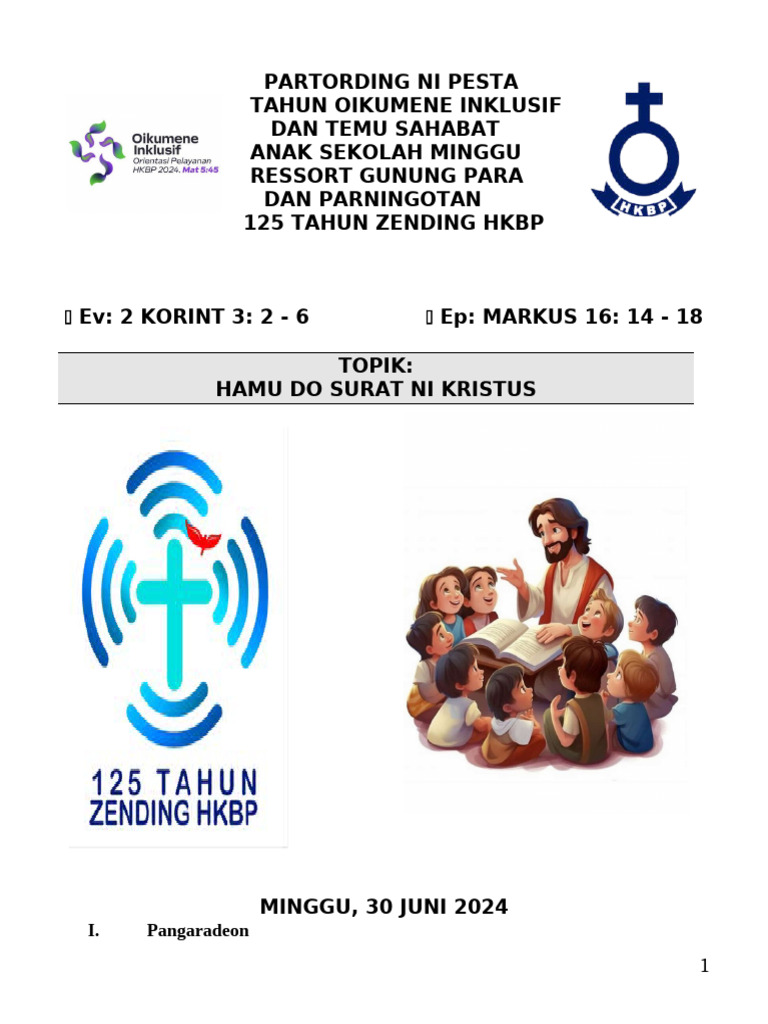 Acara Pesta Oikumene Nagaraja-2 | PDF