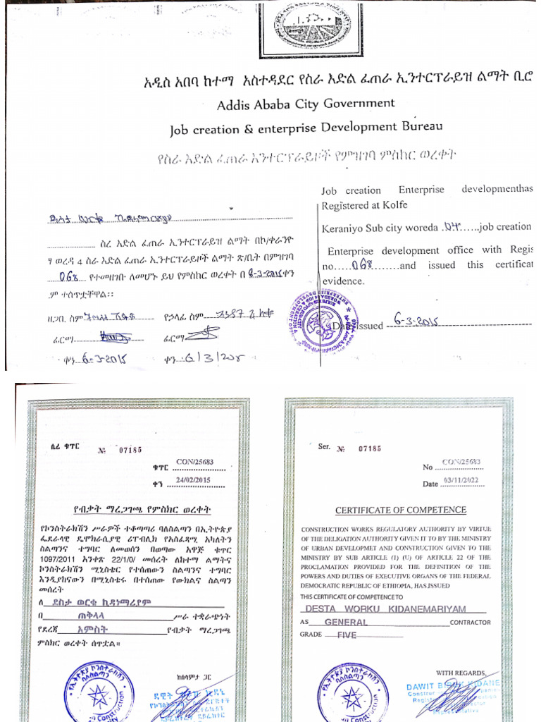 Desta Worku General Contractor | PDF