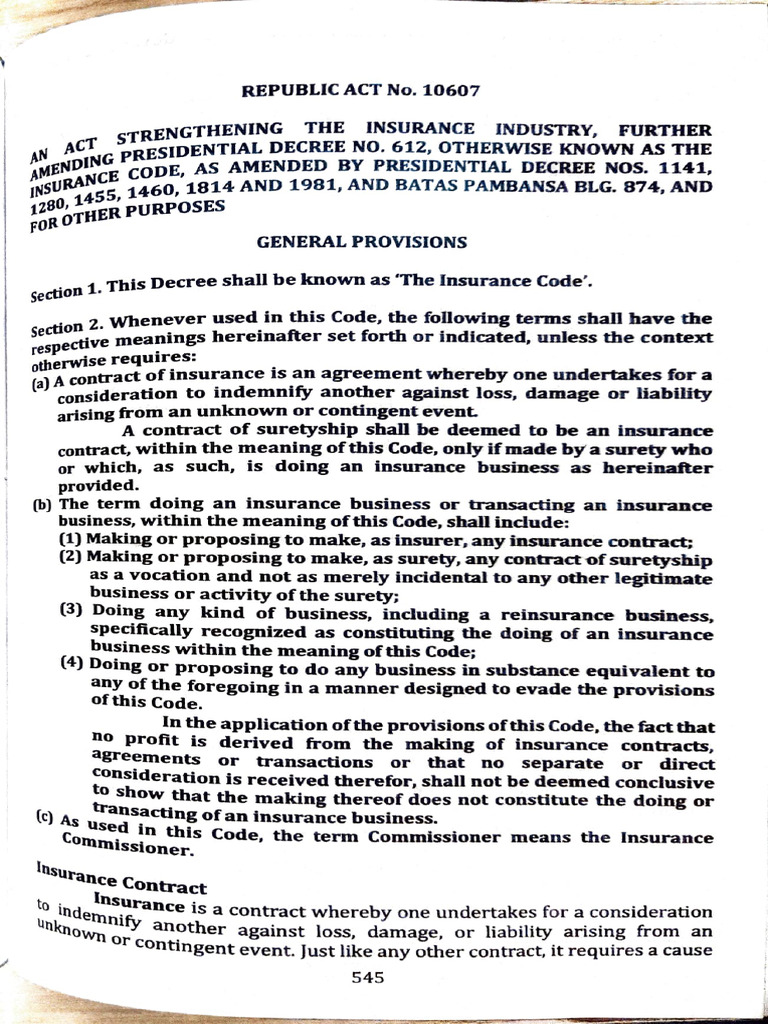 General Provisions | PDF | Insurance | Surety
