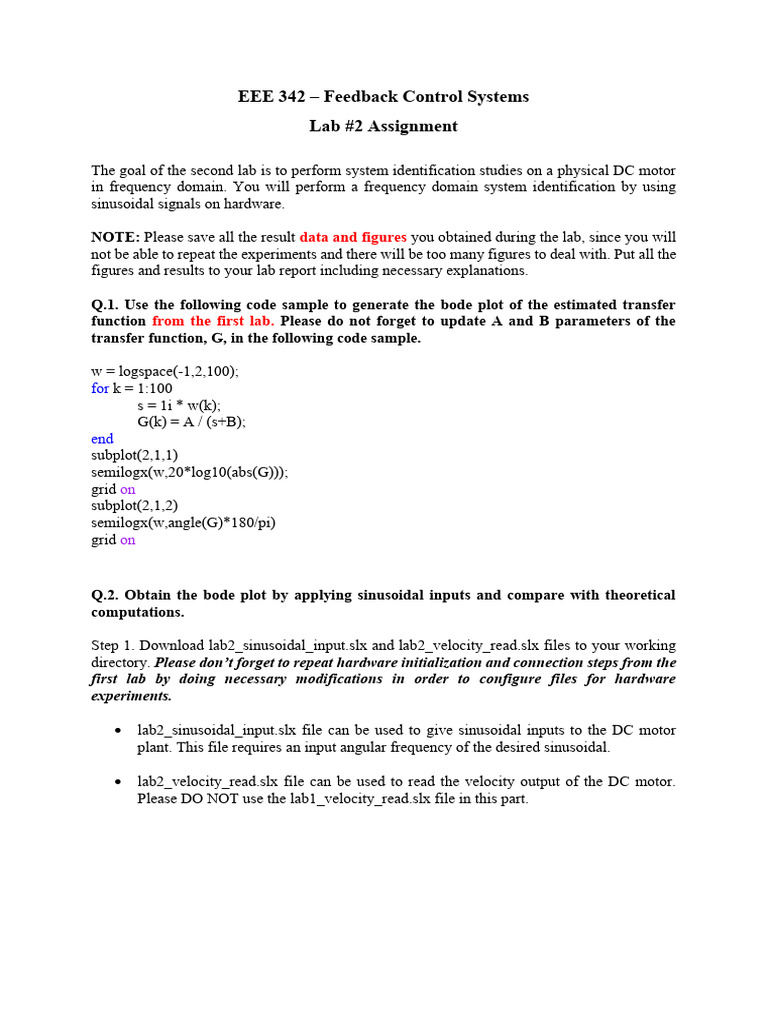 Eee342 Lab2 Manual | PDF | Signal Processing | Algorithms