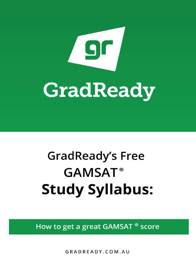 GradReady GAMSAT Study Syllabus | PDF