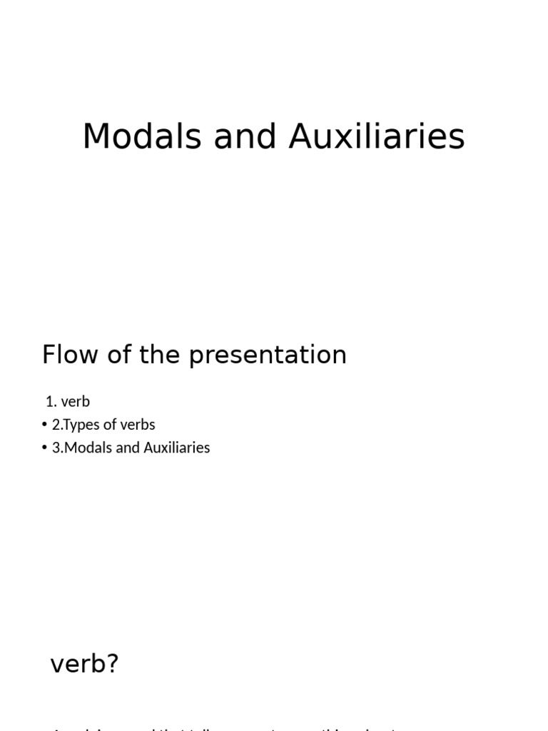 Modal Auxiliaries - AW | PDF | Verb | Language Mechanics